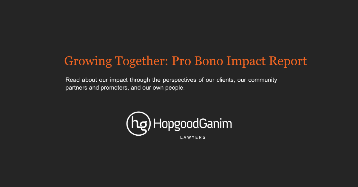Pro Bono Impact Report | HopgoodGanim Lawyers