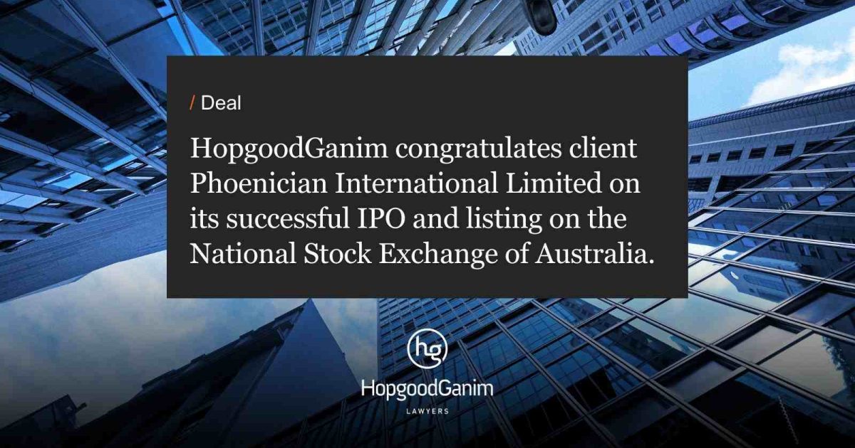 HopgoodGanim Lawyers advise Phoenician… | HopgoodGanim Lawyers