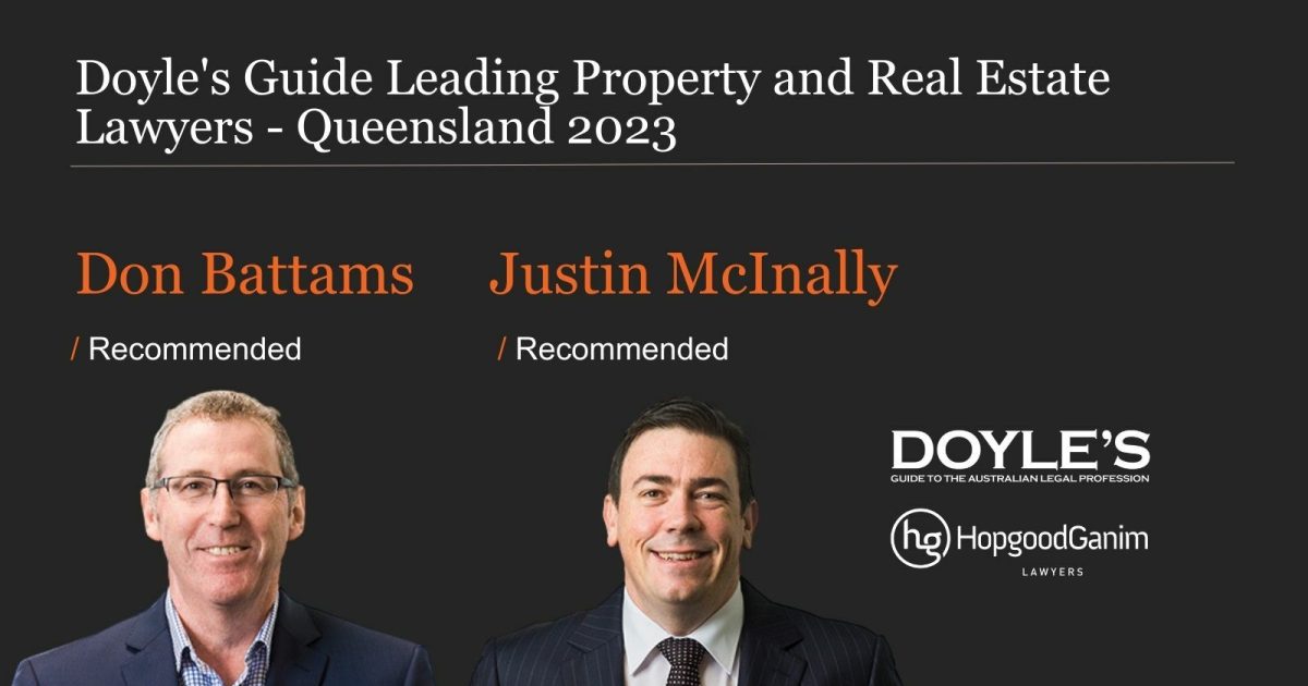 HopgoodGanim Lawyers named in commercial… | HopgoodGanim Lawyers